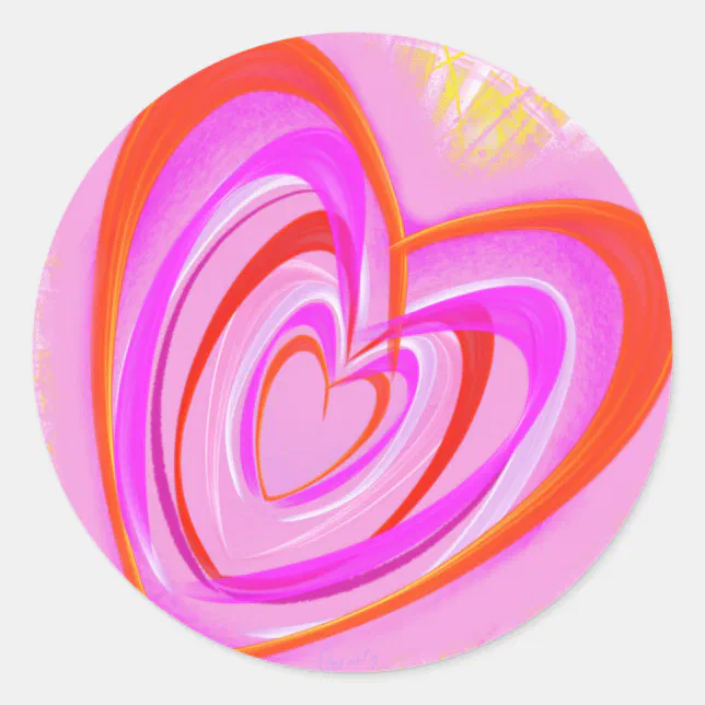 Crazy Heart by pwrflwr Classic Round Sticker | Zazzle