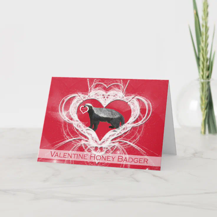 Crazy Honey Badger Valentine's Day Card | Zazzle