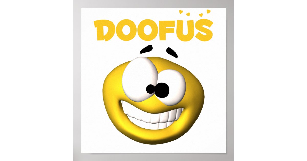 Crazy Looking Doofus Face Poster | Zazzle