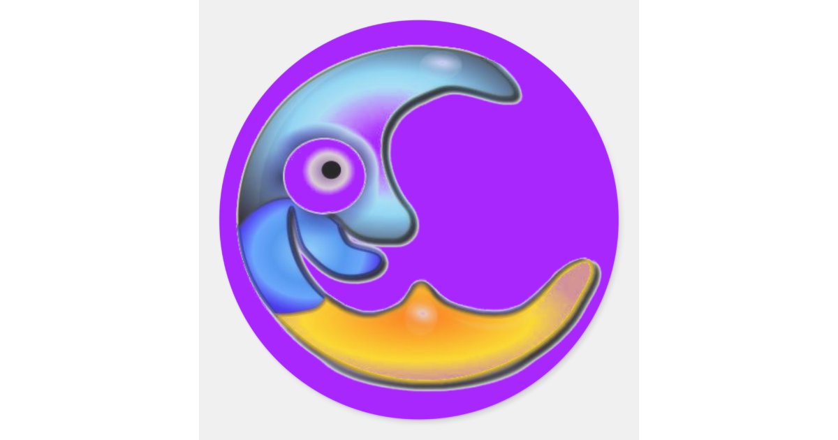Crazy Moon Stickers | Zazzle
