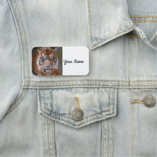 Crazy Paint - Tiger Name Tag | Zazzle