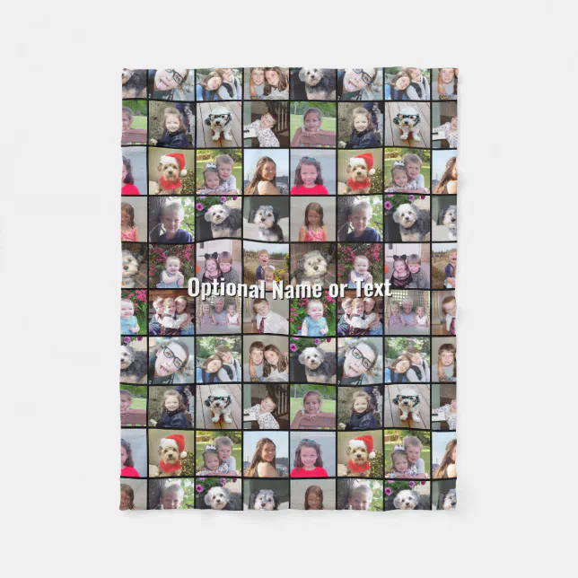 Crazy Photo Collage - Up to 24 photos Fleece Blanket | Zazzle
