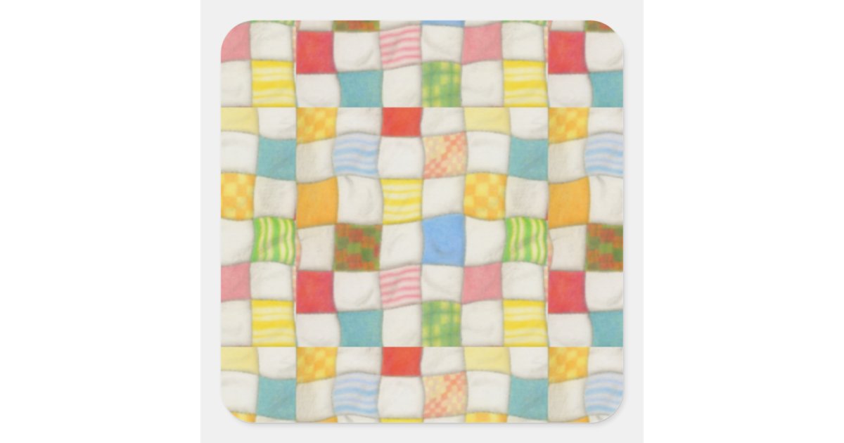 CRAZY QUILT Small Square Stickers | Zazzle
