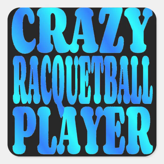 Crazy Racquetball Player Square Sticker | Zazzle