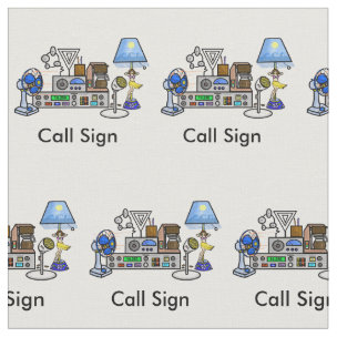 Ham Radio Transmitter Frequency Call Sign Fabric | Zazzle