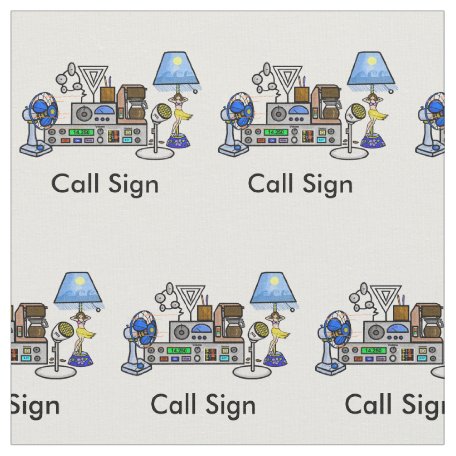 Radio Frequency/Transmitter Call Sign Fabric Small | Zazzle