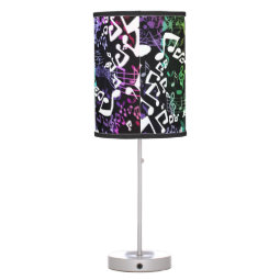 Crazy Rainbow Music Notes Table Lamp | Zazzle
