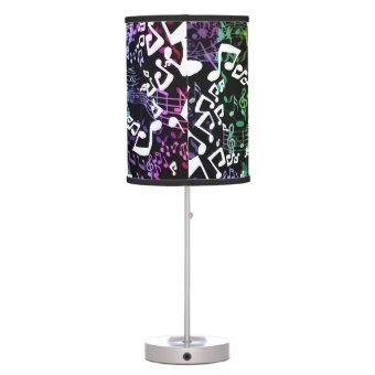 Crazy Rainbow Music Notes Table Lamp | Zazzle