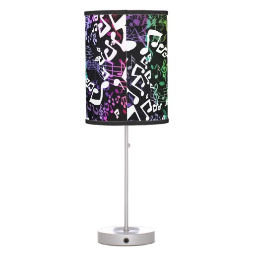 Crazy Rainbow Music Notes Table Lamp | Zazzle