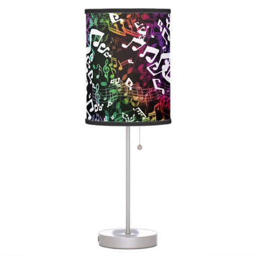 Crazy Rainbow Music Notes Table Lamp | Zazzle