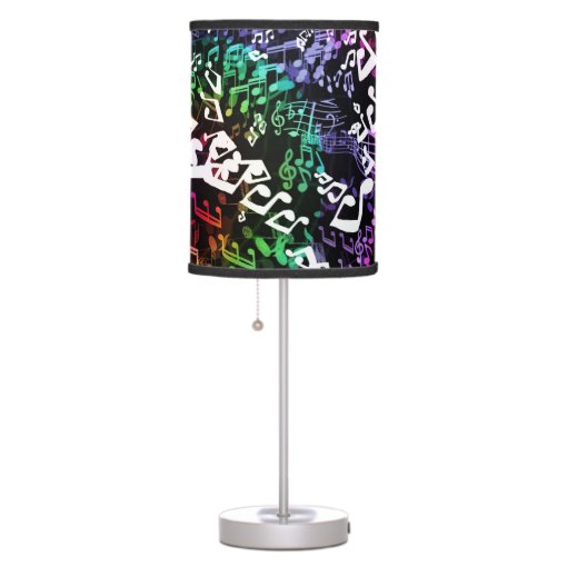 Crazy Rainbow Music Notes Table Lamp | Zazzle