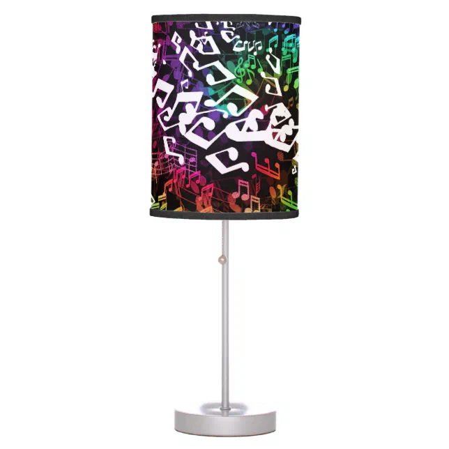 Crazy Rainbow Music Notes Table Lamp | Zazzle