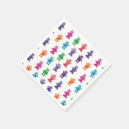Crazy Robot Pattern Theme Birthday Party Paper Napkins | Zazzle