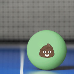 Crazy Silly Brown Poop Emoji Ping Pong Ball | Zazzle