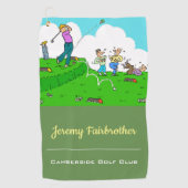 Crazy tee-off - Funny Golf Cartoon Golf Towel | Zazzle