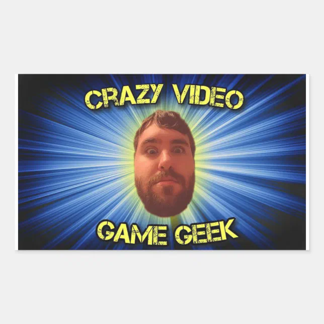 Crazy Video Game Geek Thumbnail Sticker | Zazzle