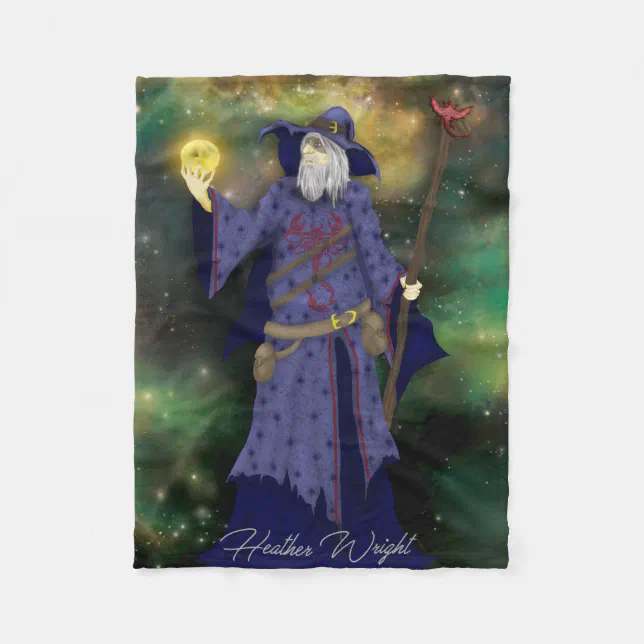 Crazy Wiz Biz, Space Wizard Art Fleece Blanket | Zazzle