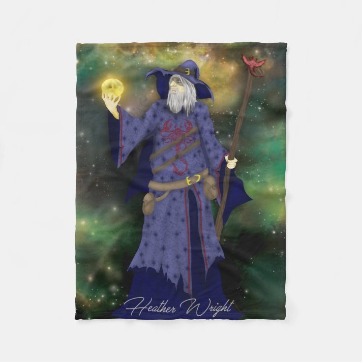 Crazy Wiz Biz, Space Wizard Art Fleece Blanket | Zazzle
