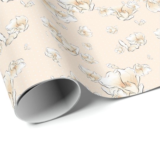 Cream and gold magnolia bridal shower wedding wrapping paper | Zazzle.com