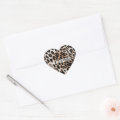 Cream Black Leopard Heart Sticker | Zazzle