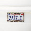 Cream Black Leopard Print License Plate Frame | Zazzle