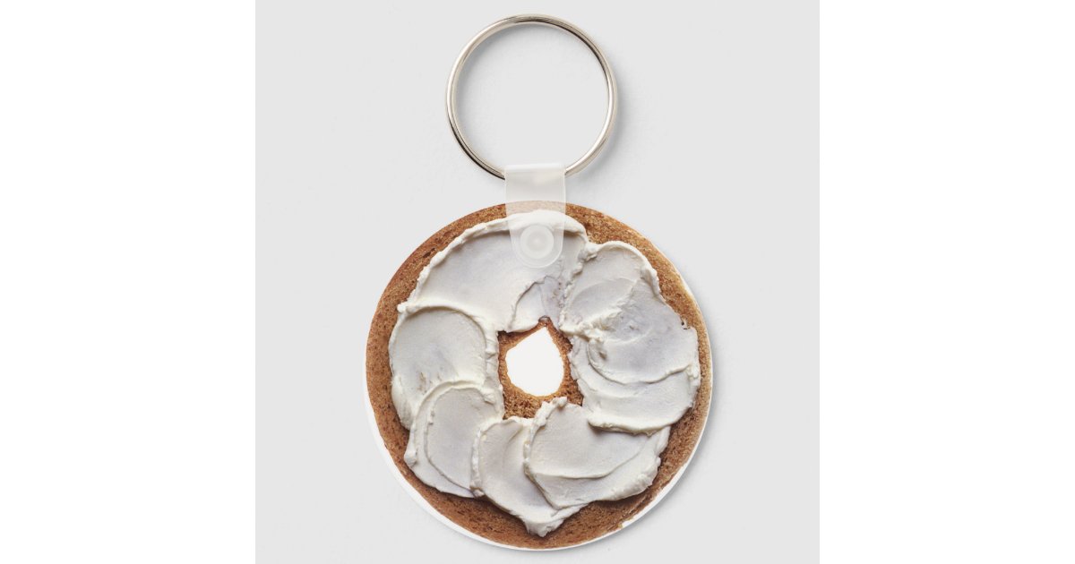 Cream Cheese Bagel Keychain | Zazzle