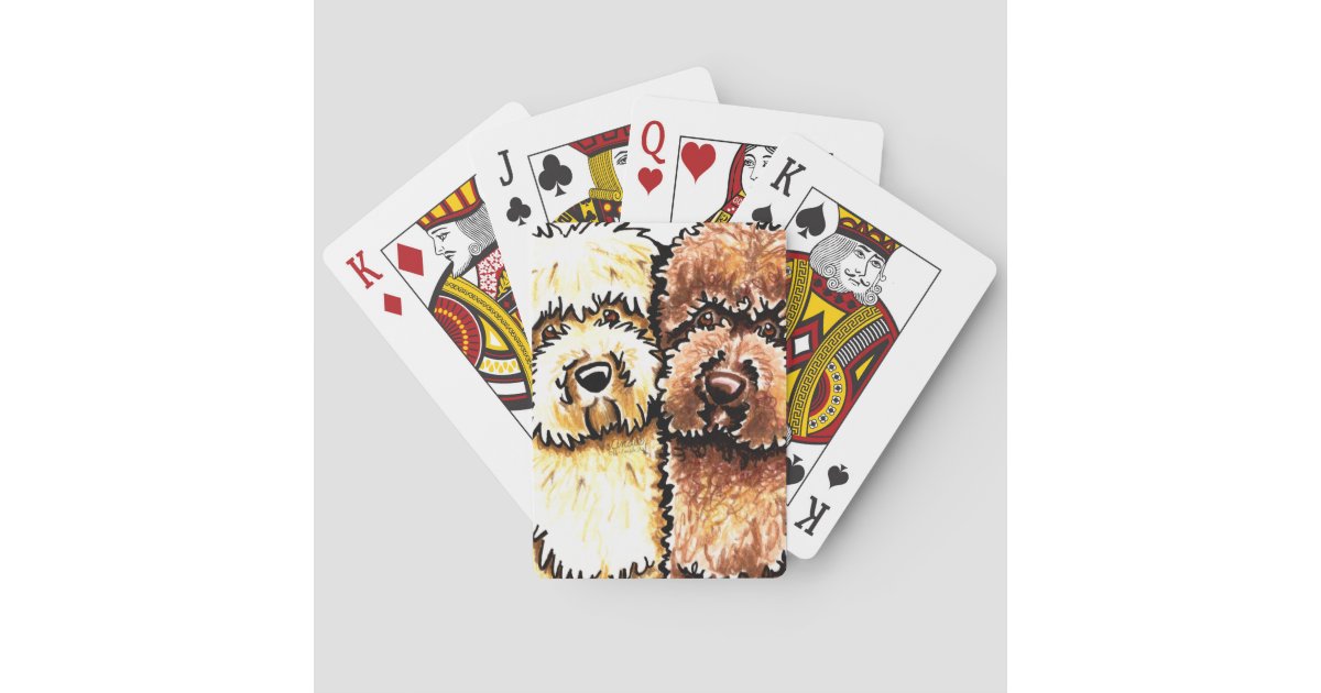 Cream Chocolate Labradoodles Poker Cards | Zazzle