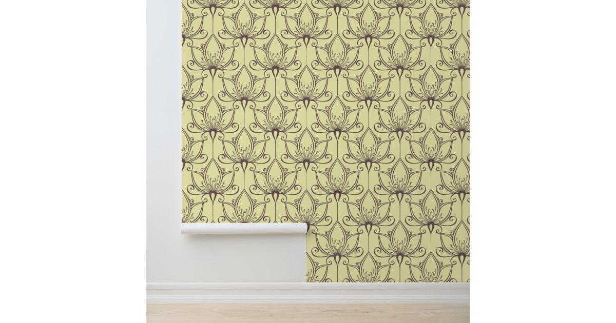 Cream Floral Pattern Wallpaper | Zazzle