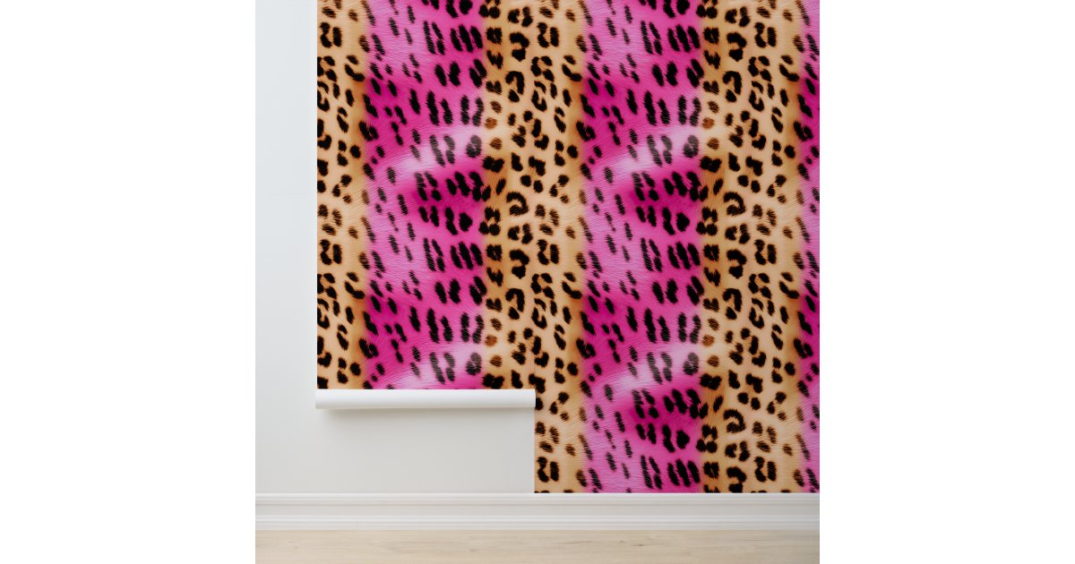 Cream Gold Pink Leopard Wallpaper | Zazzle