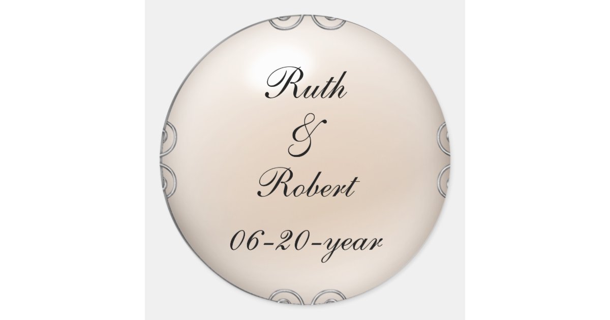 Cream Jeweled Pearl Wedding Stickers | Zazzle