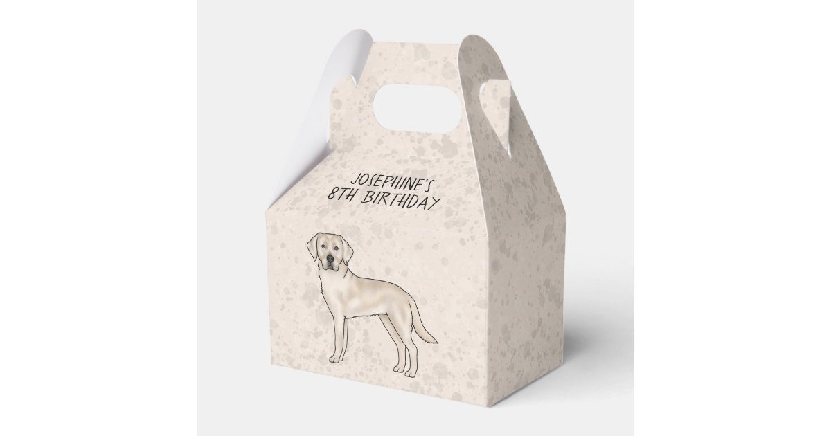 Cream Labrador Retriever Dog Custom Kids Birthday Favor Boxes | Zazzle