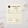 Cream Marble Invoice Sales Receipt Small Business Card | Zazzle