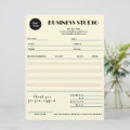 Cream Marble Invoice Sales Receipt Small Business Card | Zazzle