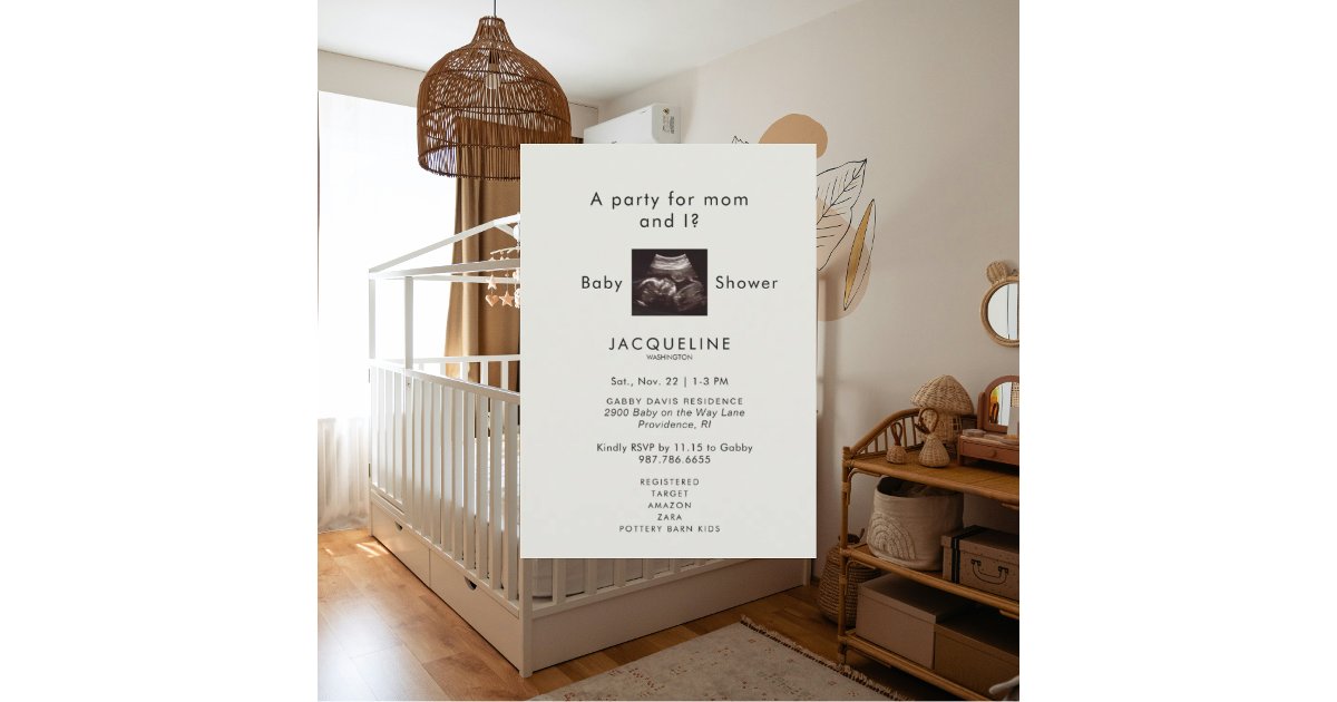 Cream Party for Mom and I? Ultrasound Baby Shower Invitation | Zazzle