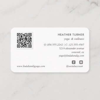 Cream QR CODE wellness spa massage yoga Business Card | Zazzle