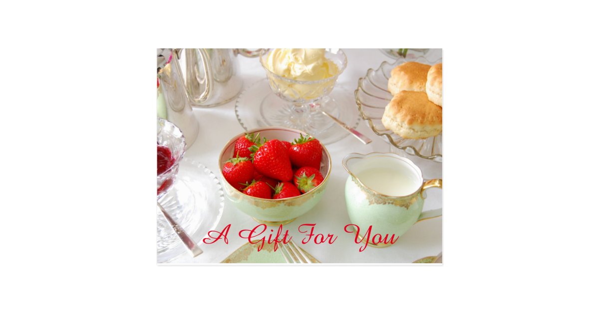 Cream Tea Gift Certificate Postcard | Zazzle.com