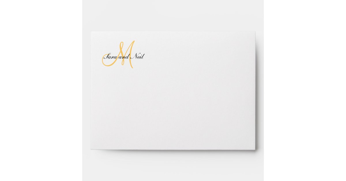 Cream Yellow Wedding Invitation Envelopes | Zazzle