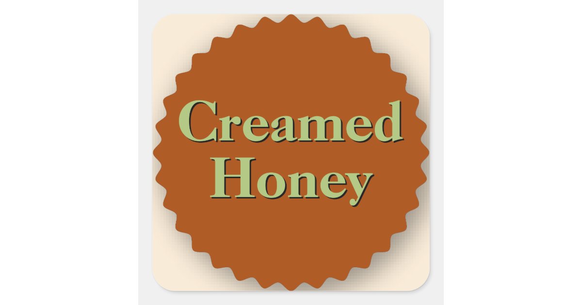 Creamed Honey Jar Goldenrod Square Sticker | Zazzle