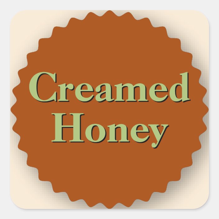 Creamed Honey Jar Goldenrod Square Sticker | Zazzle.com