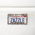 Creamy Brown Black Leopard License Plate Frame | Zazzle