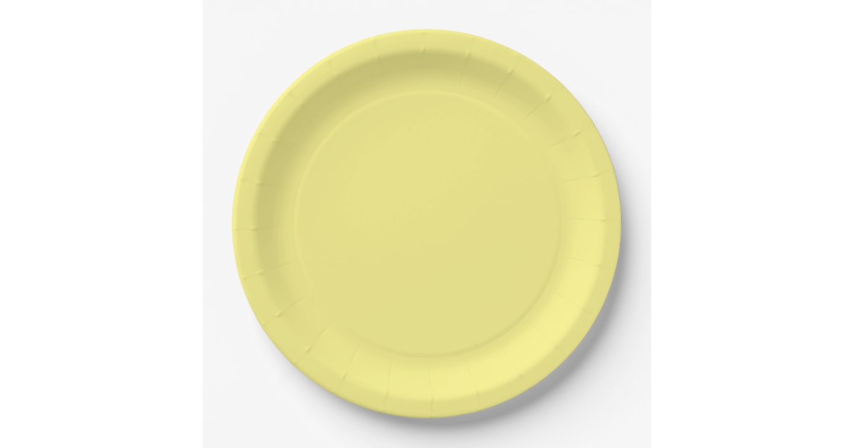 Creamy Pale Pastel Butter Yellow Solid Paper Plates | Zazzle