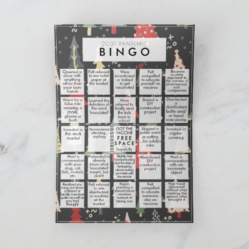 Create A 2021 Funny Pandemic Bingo Photo Christmas Holiday Card | Zazzle