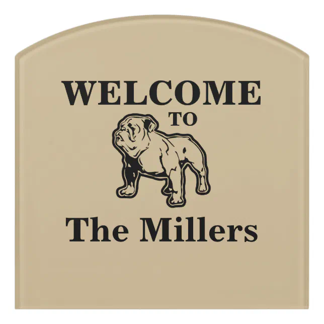 Create A Bulldog Welcome Door Sign | Zazzle