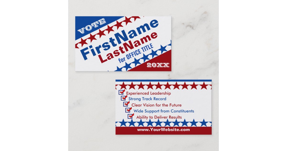 Create a Campaign Template Business Card | Zazzle