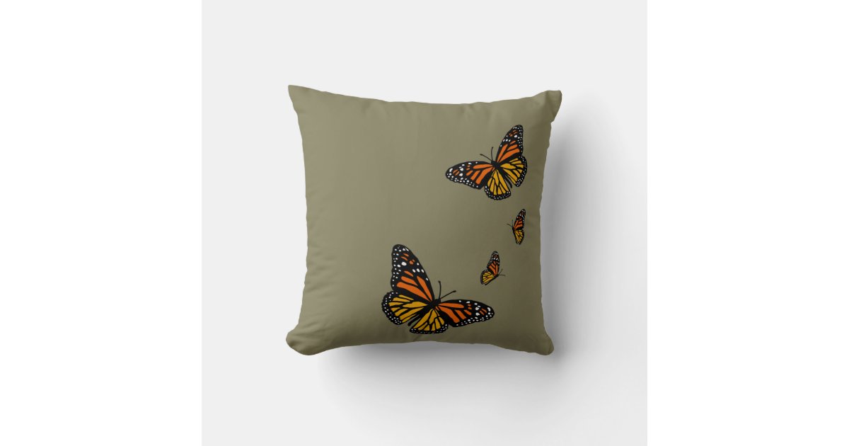 Create a Color Monarch Butterflies Throw Pillow | Zazzle