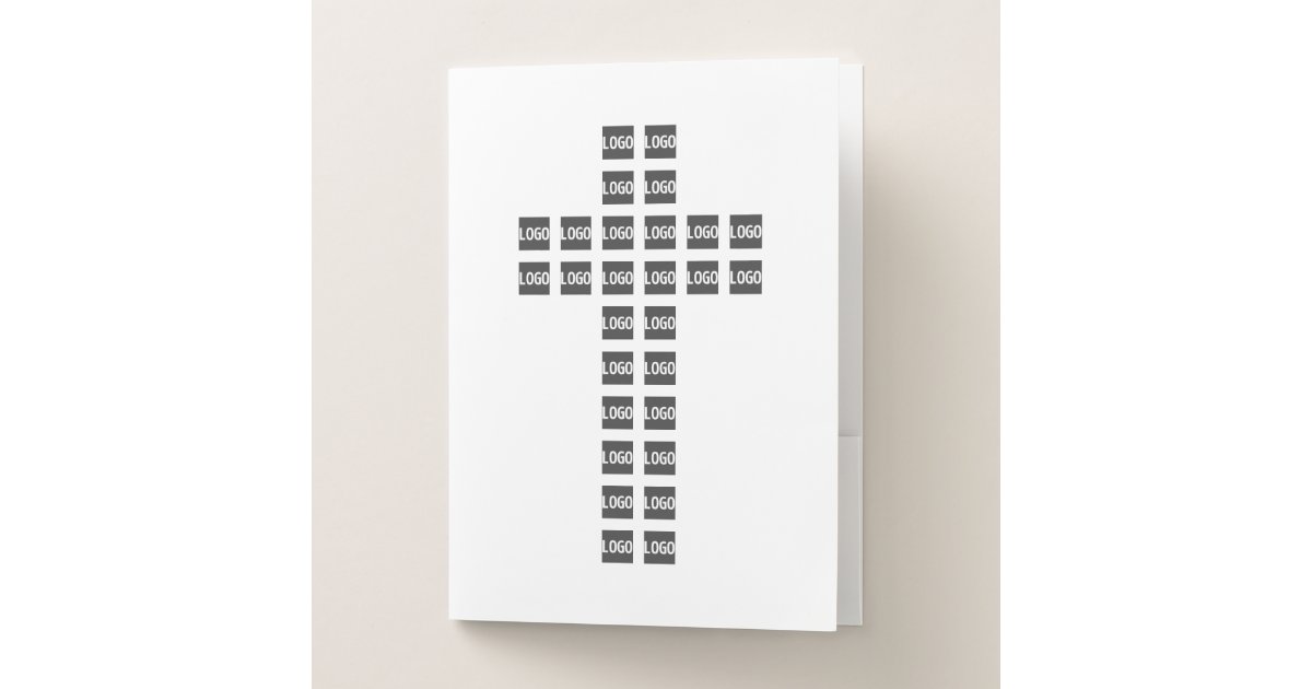 Create a Cross Pattern with any Logo or Image Pocket Folder | Zazzle
