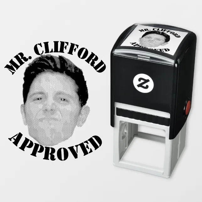 Create A Custom Funny Face Teacher Approval Rubber Self-inking Stamp ...