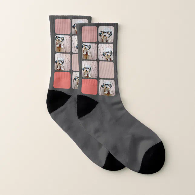 Create a Custom Photo Collage with 10 Photos Socks | Zazzle