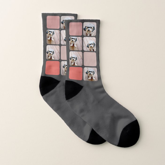 Create a Custom Photo Collage with 10 Photos Socks | Zazzle