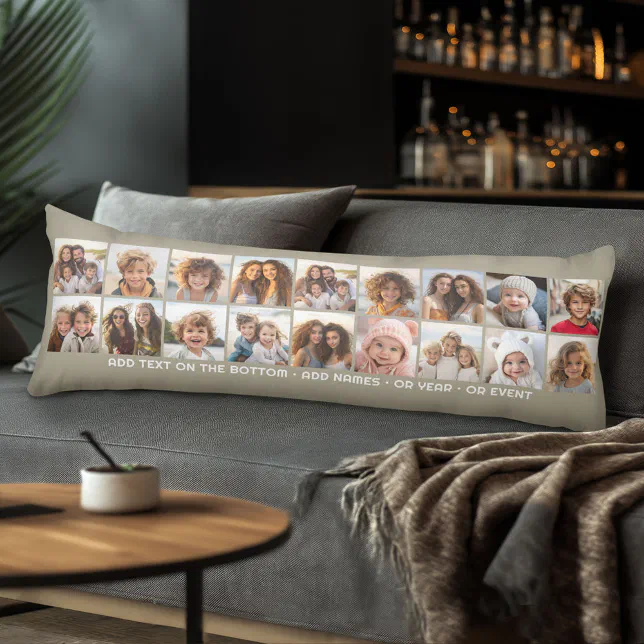 Create a Custom Photo Collage with 18 Photos Body Pillow | Zazzle